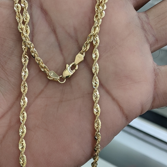 unbrand | Jewelry | 4kt Real Gold Rope Chain 3mm 22 Inch | Poshmark